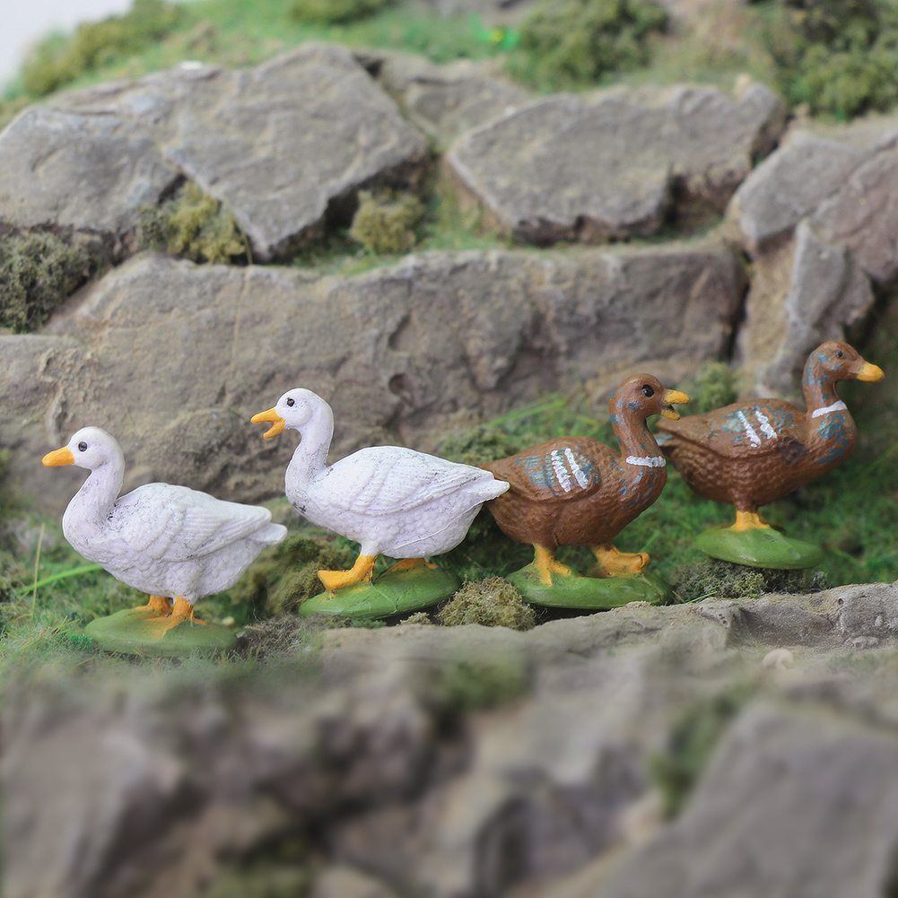 15pcs Model Train Painted 1:43 Scale Farm Animals O Scale Chicken Duck ...